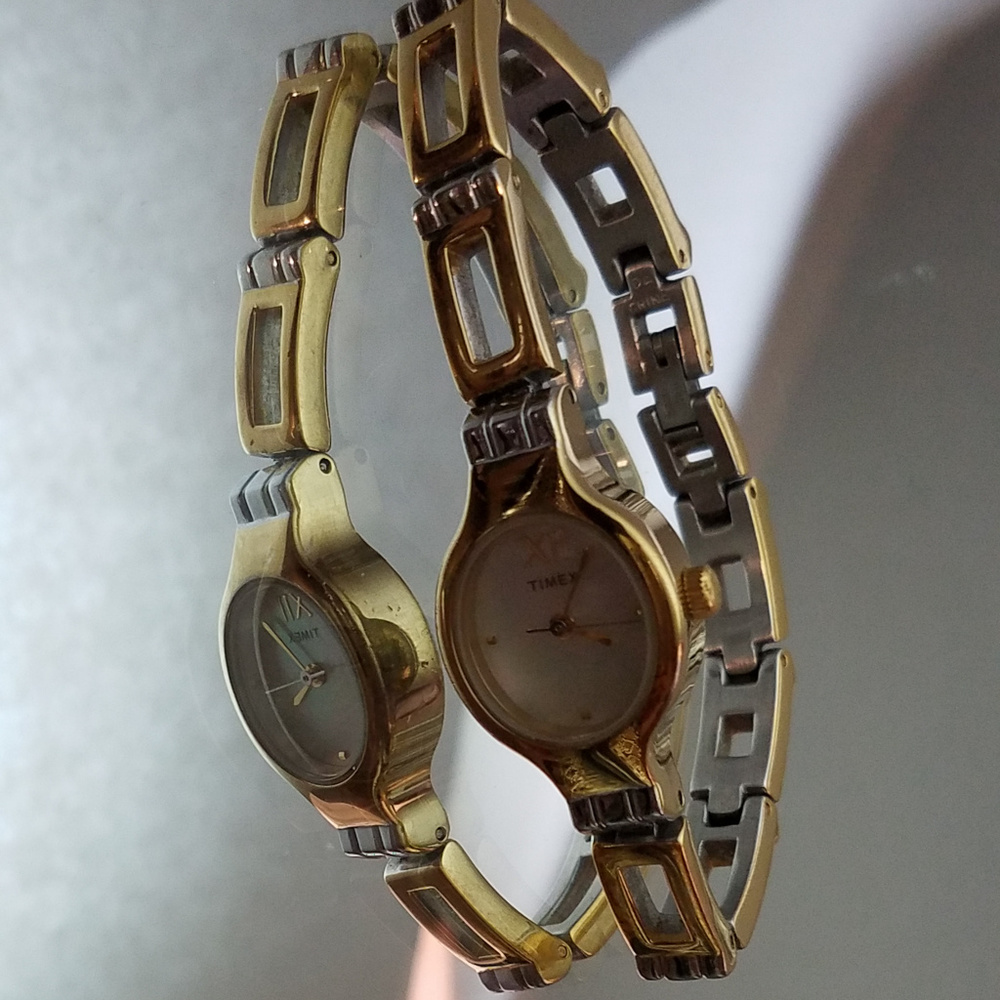 Timex Gold And Silver Bracelet Watch Working Fancy Gr… - Gem